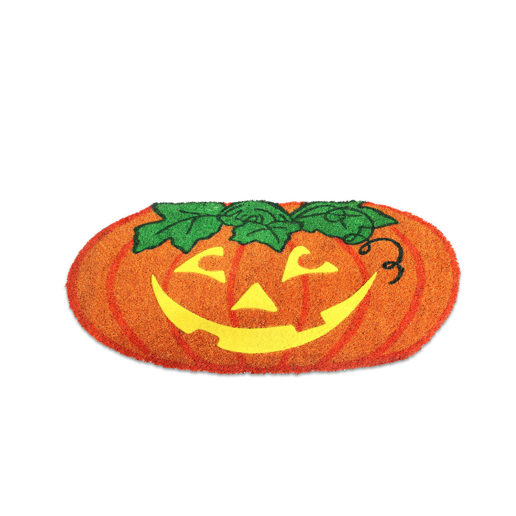 OnlyMat Round Pumpkin Shape Floor Mat | Shaped Door Mats | Funny Floor Mats