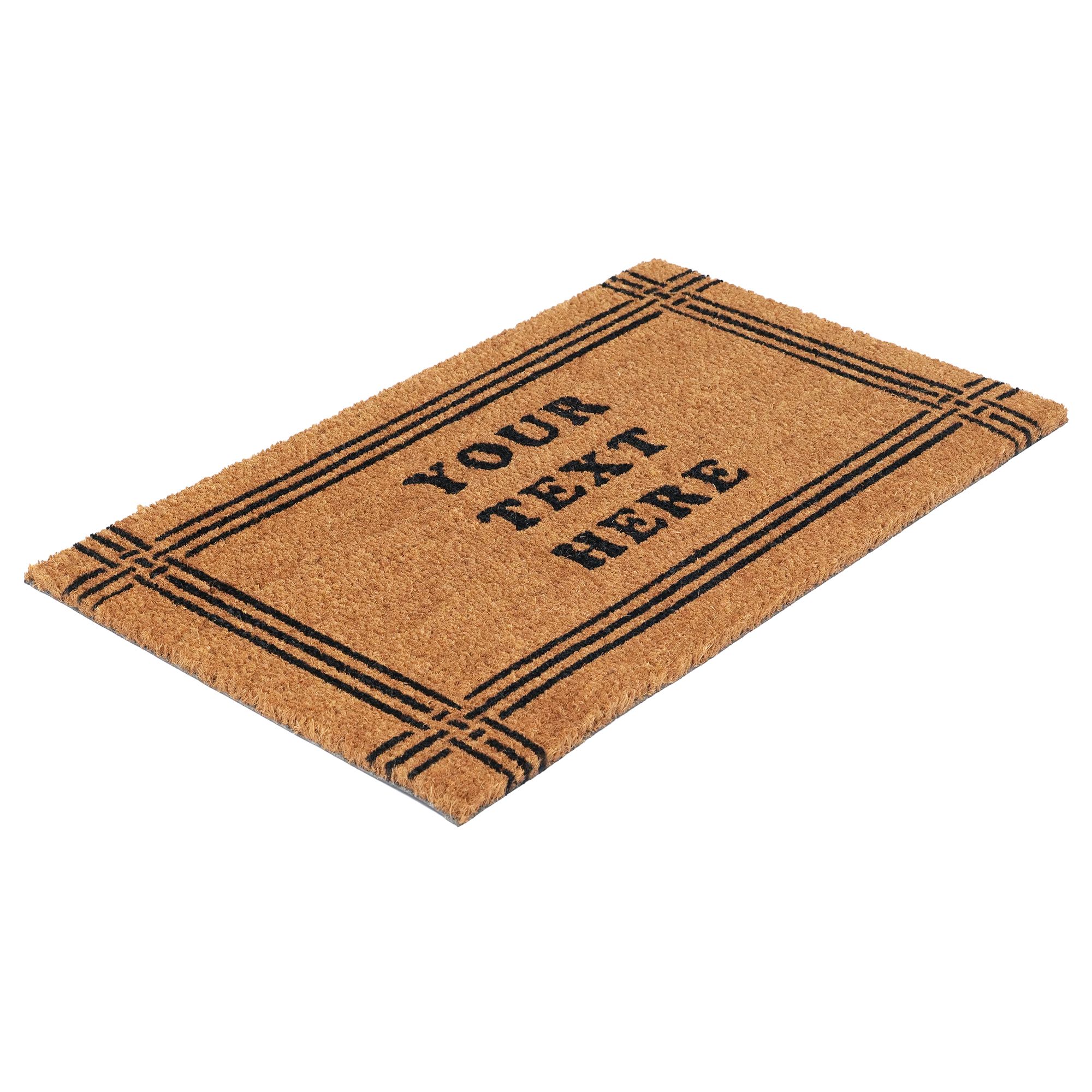 Personalized Coir Doormat with Classic Double-Line Border Design – OnlyMat