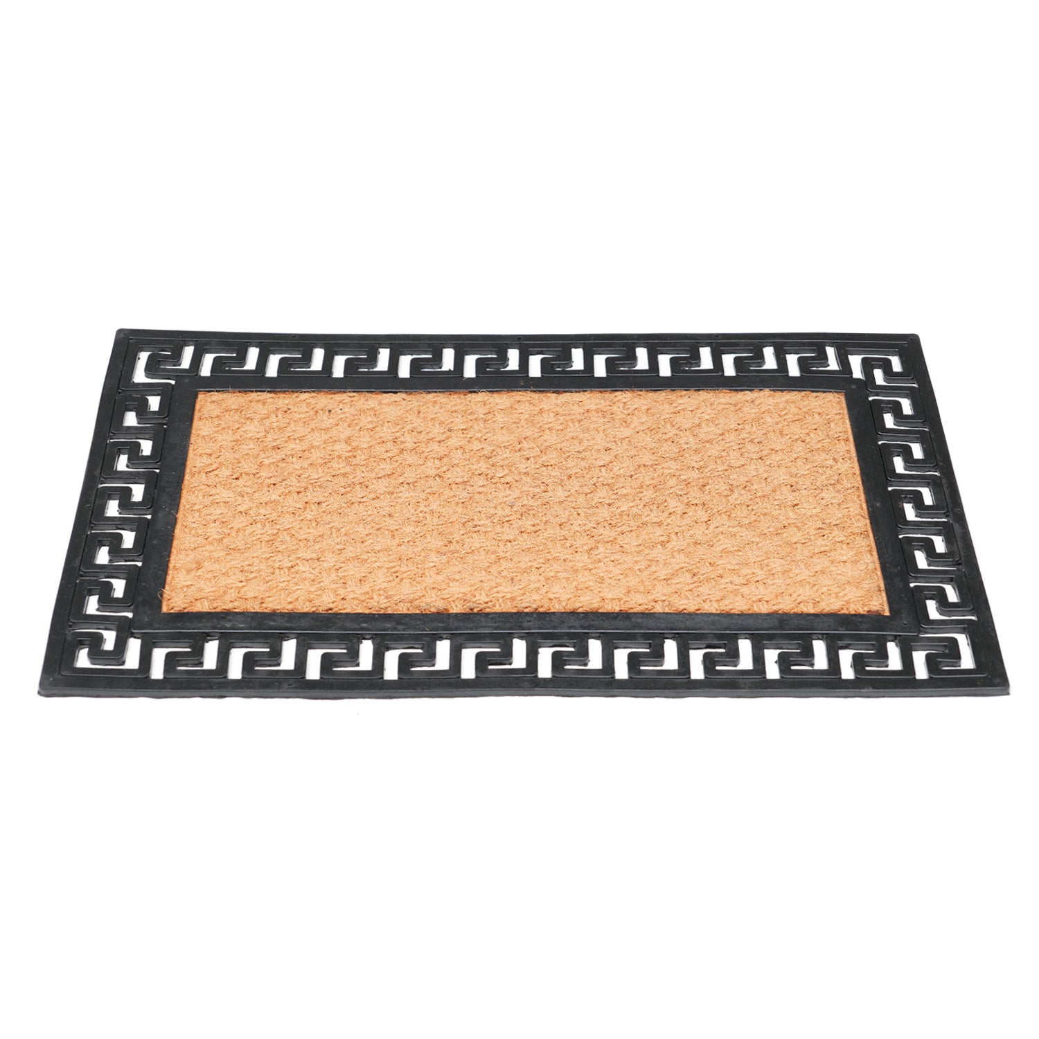 OnlyMat Greek Key Design | Rubber Coir Door Mat | Entrance Mats