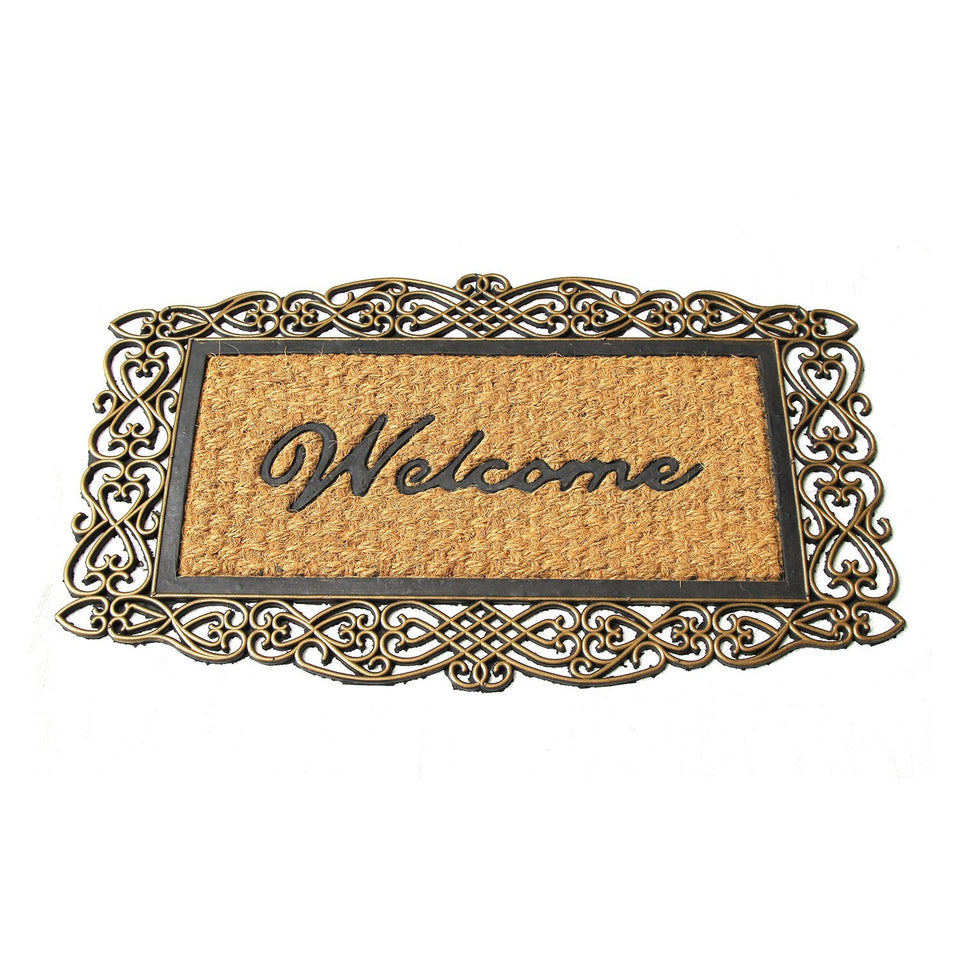 OnlyMat Fancy Rubber Backing Welcome Coir Doormat