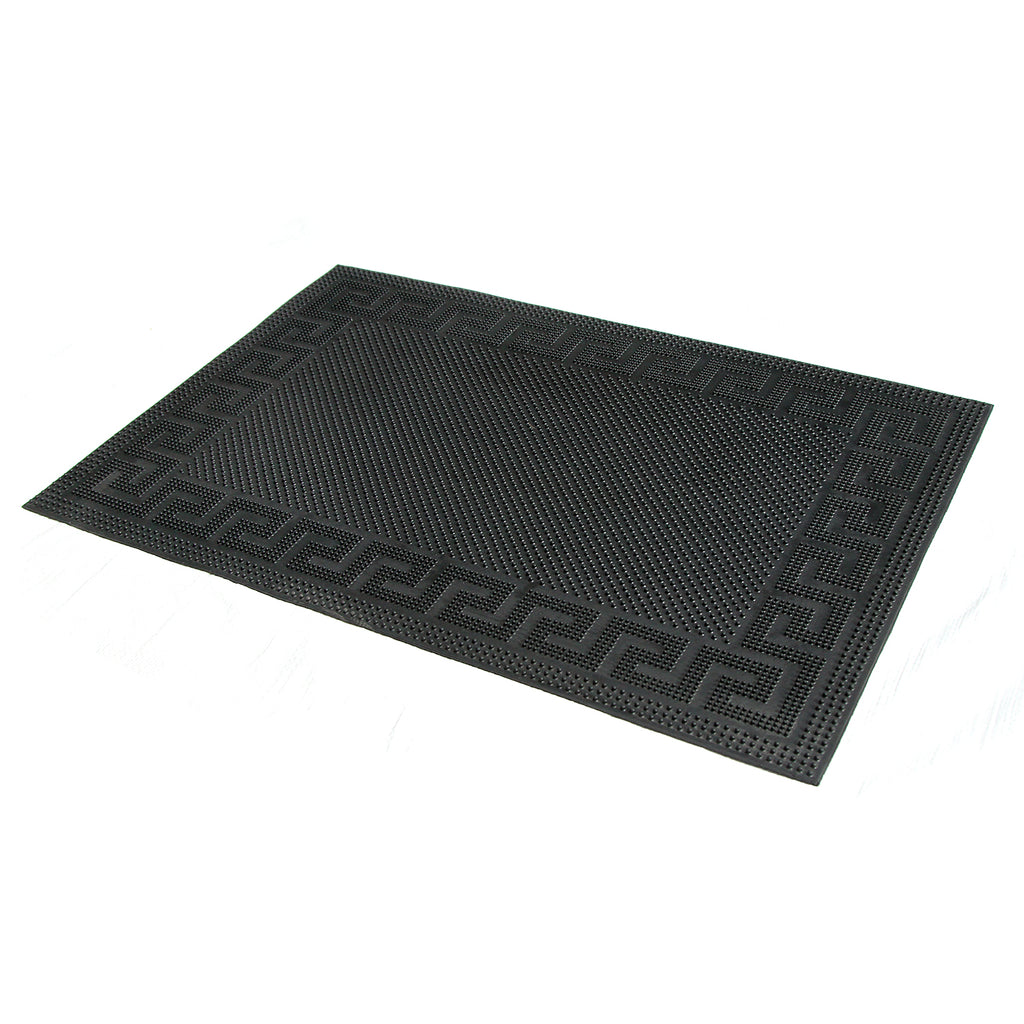 OnlyMat Rubber Pin Mat with Greek Design Border - Indoor / Outdoor, Wa