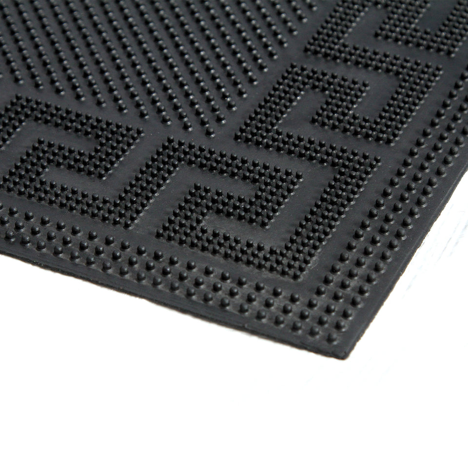 OnlyMat Rubber Pin Mat with Greek Design Border - Indoor / Outdoor, Wa