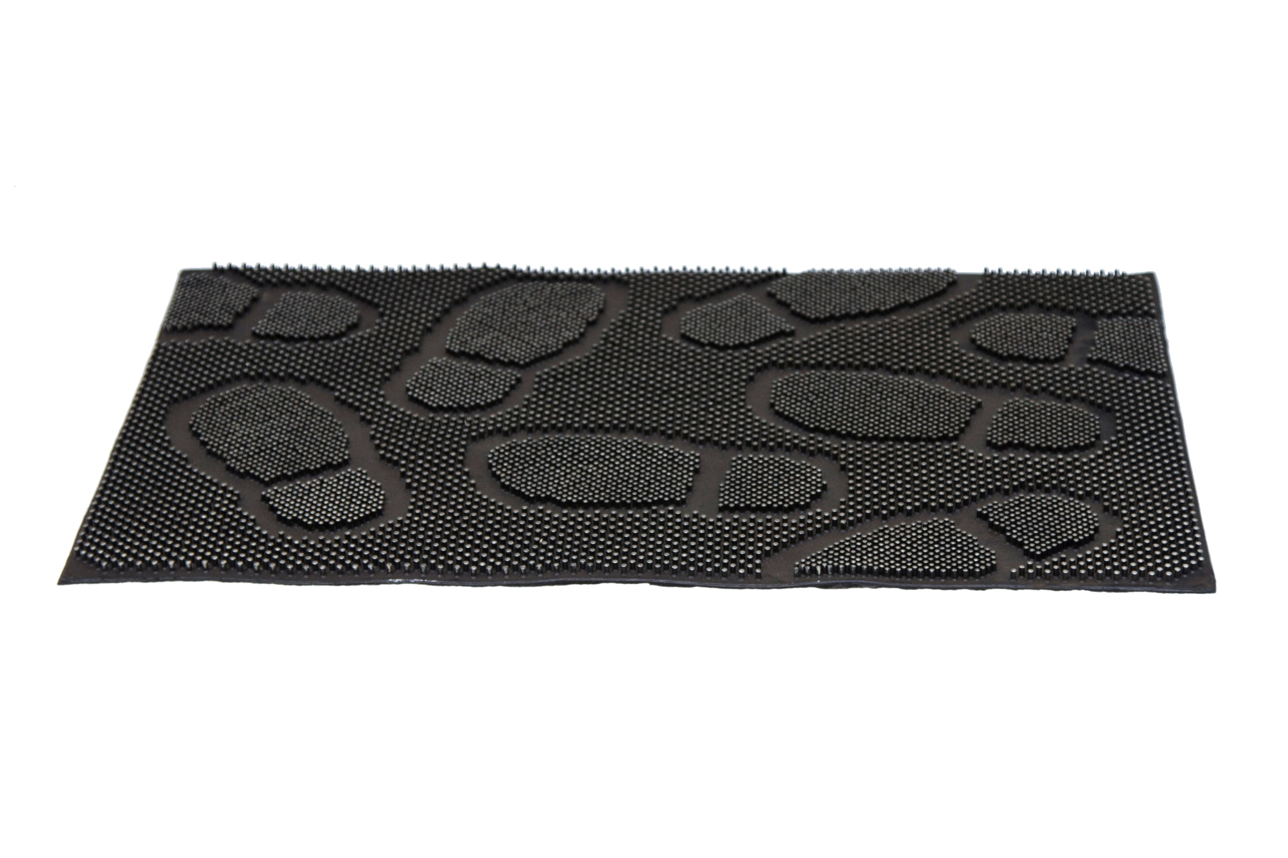 OnlyMat Lightweight Black Rubber Pin Foot Mark Design Floor Mat - Indo