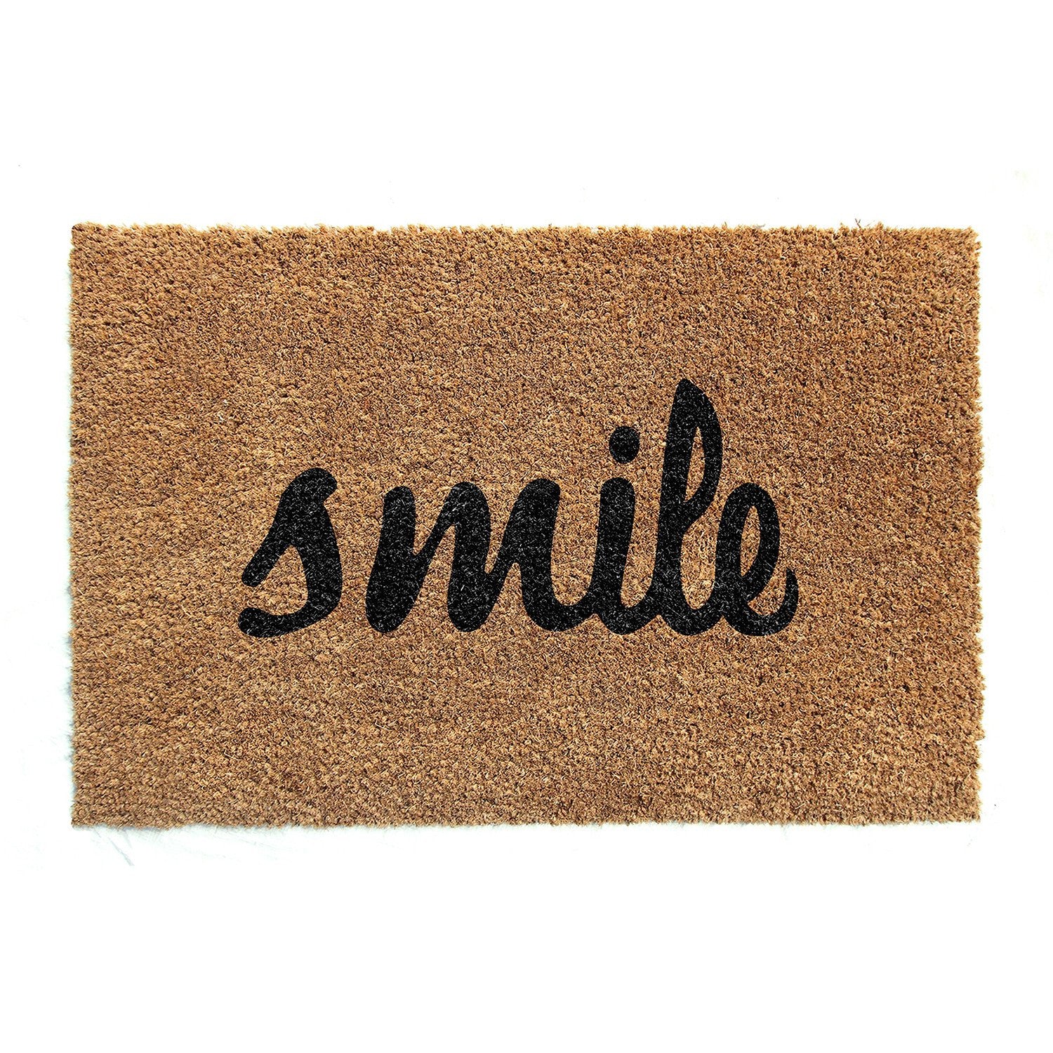 OnlyMat Elegant "Smile" Printed Natural Coir Floor Mat
