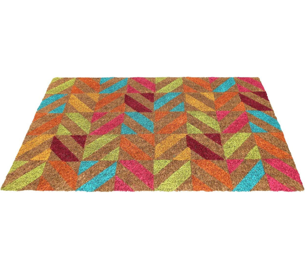 OnlyMat Colourful Pattern - Printed Natural Coir Doormat - Entrance Ma